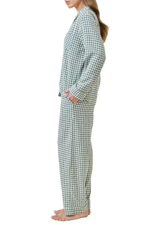 PAPINELLE Seersucker Gingham Cotton Blend Pajamas