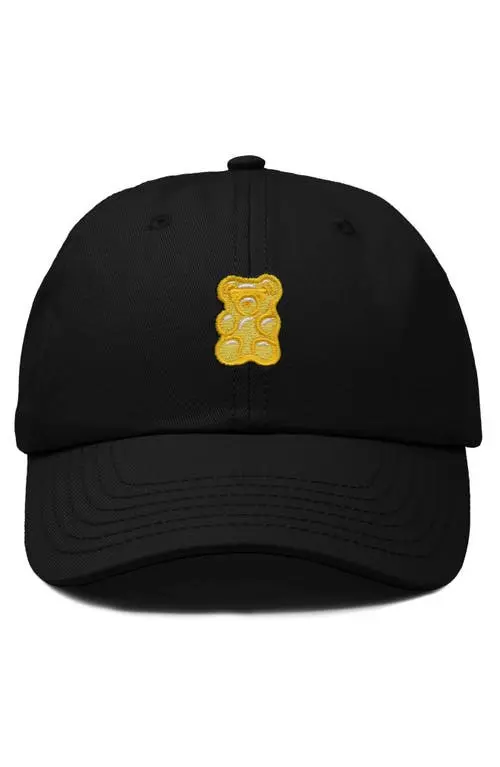 DALIX Gummy Embroidered Baseball Cap - Black