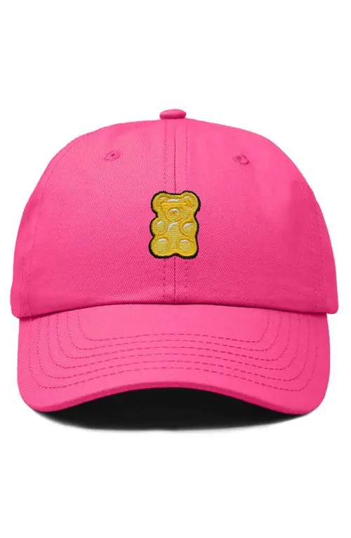 DALIX Gummy Embroidered Baseball Cap - Hot Pink
