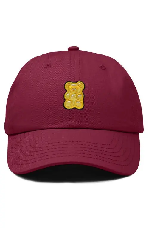 DALIX Gummy Embroidered Baseball Cap - Maroon