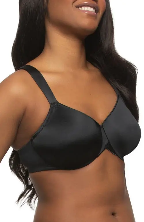 Felina Stellar Smooth Satin Unlined Underwire Bra - Black
