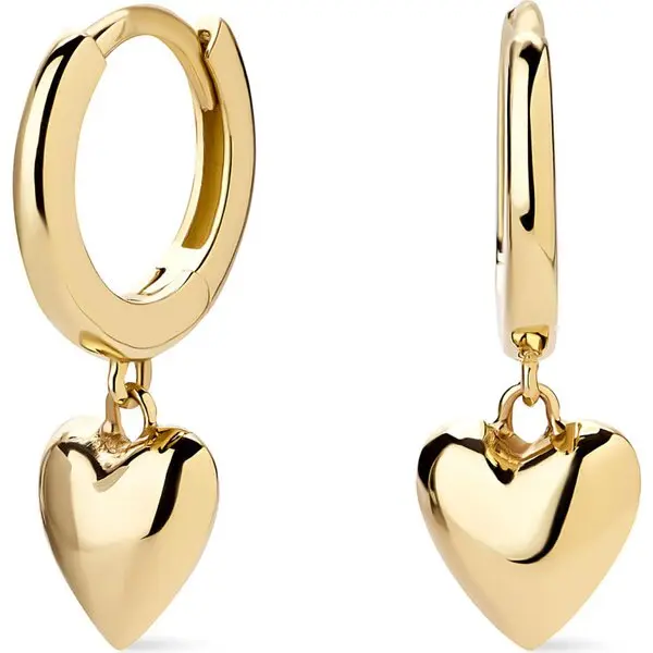 ANA LUISA Solid Heart Drop Hoop Earrings - Gold