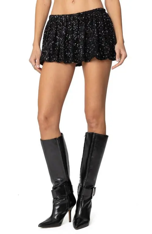 EDIKTED Sequin Mini Skirt