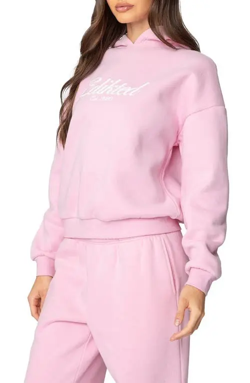EDIKTED Logo Hoodie - Pink