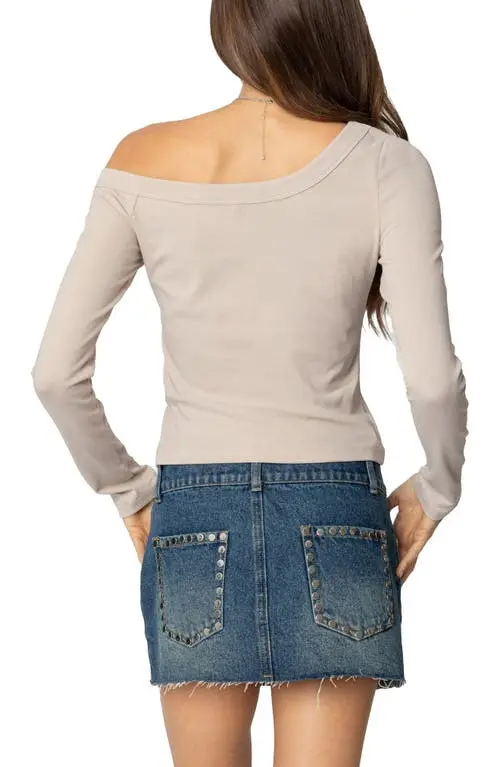 EDIKTED Adelaine Asymmetric Top - Beige