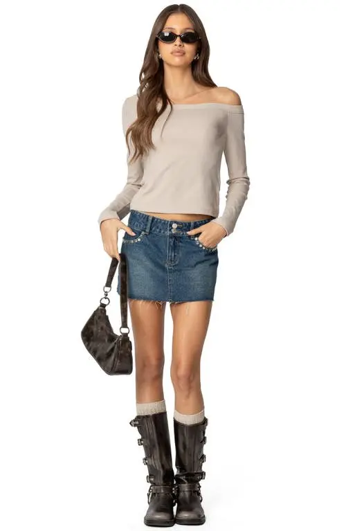 EDIKTED Adelaine Asymmetric Top - Beige