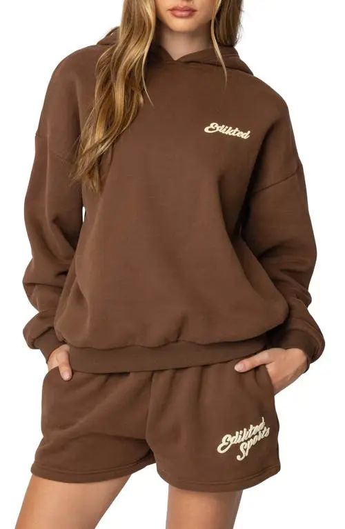 EDIKTED Relaxed Hoodie - Brown