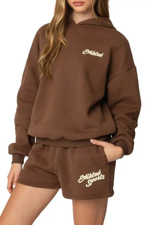 EDIKTED Relaxed Hoodie - Brown