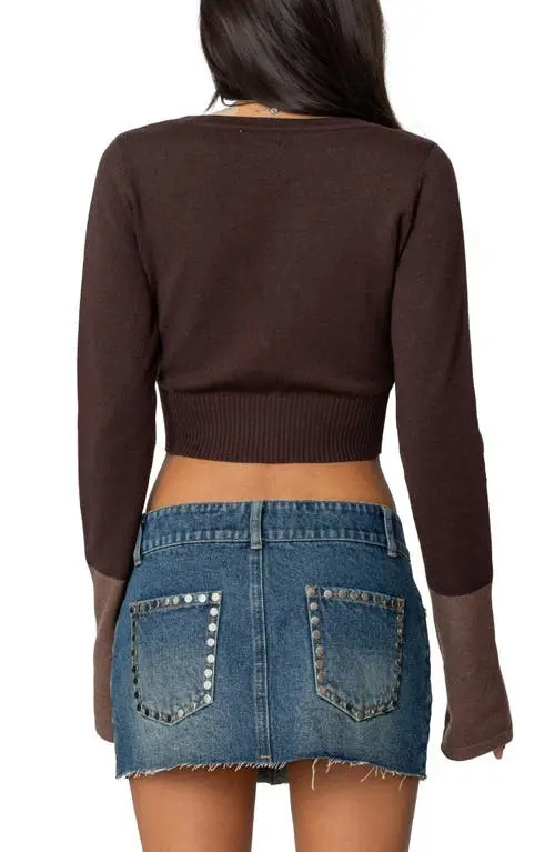 EDIKTED Colorblock Crop Cardigan