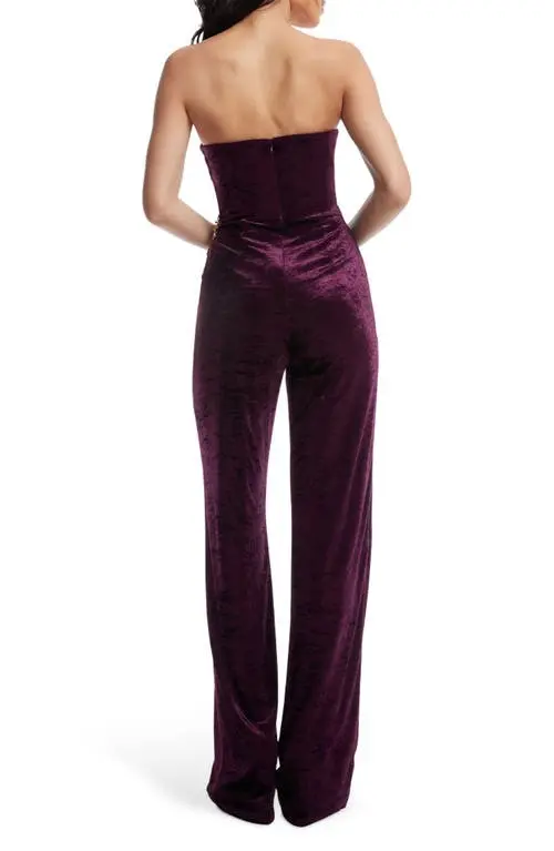 Dress The Population Beck Sequin Strapless Velvet Jumpsuit