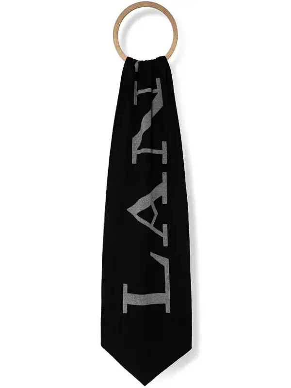 LANVIN Logo-print Scarf - Black