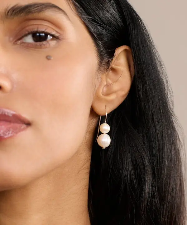 SOPHIE BUHAI Double Pearl Drop Earrings
