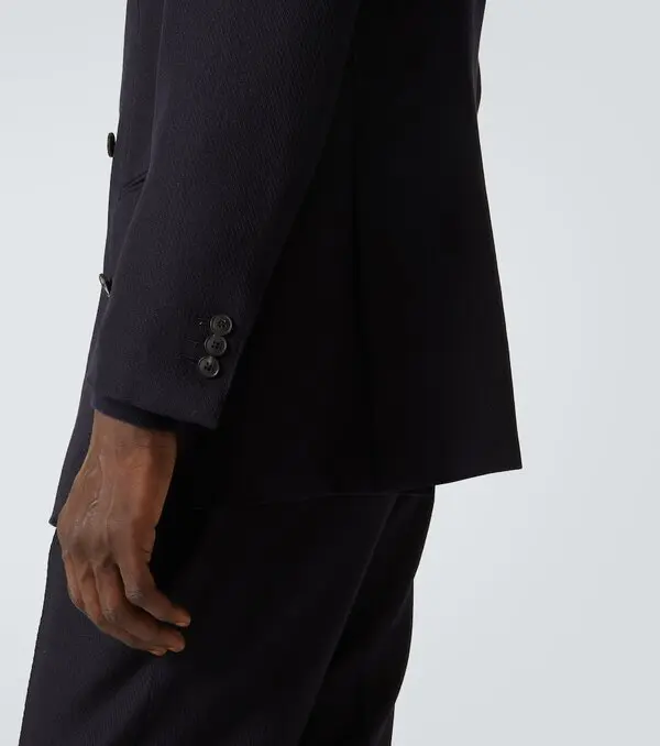 SAMAN AMEL Wool Twill Blazer - Blue