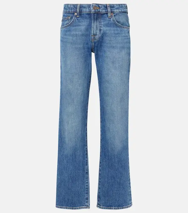 7 For All Mankind Mankind High-rise Straight Jeans - Blue