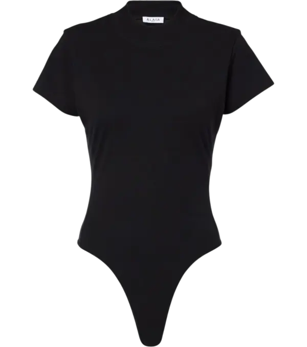 Alaïa Cotton-blend Bodysuit - Black