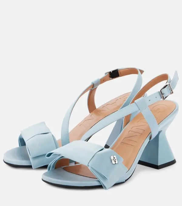 GANNI Big Bow Satin Sandals