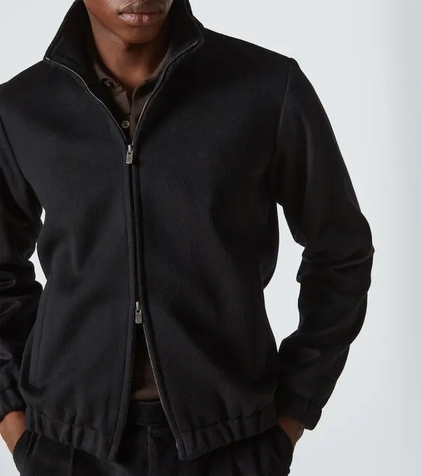 SAMAN AMEL Camillo Cashmere Bomber Jacket