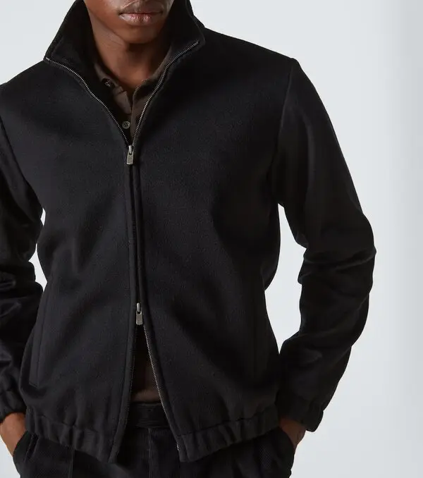 SAMAN AMEL Camillo Cashmere Bomber Jacket
