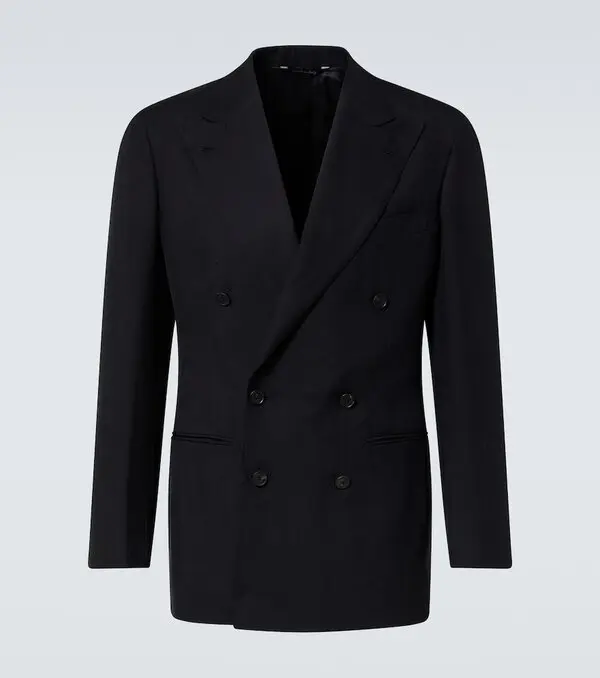 SAMAN AMEL Double-breasted Silk Blazer