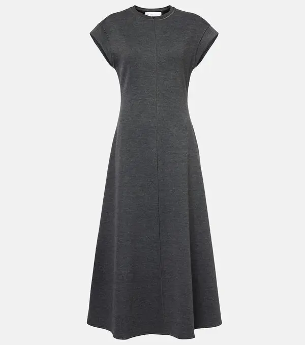 Proenza Schouler White Label Melanie Cotton-blend Midi Dress - Grey