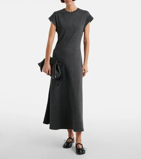 Proenza Schouler White Label Melanie Cotton-blend Midi Dress - Grey