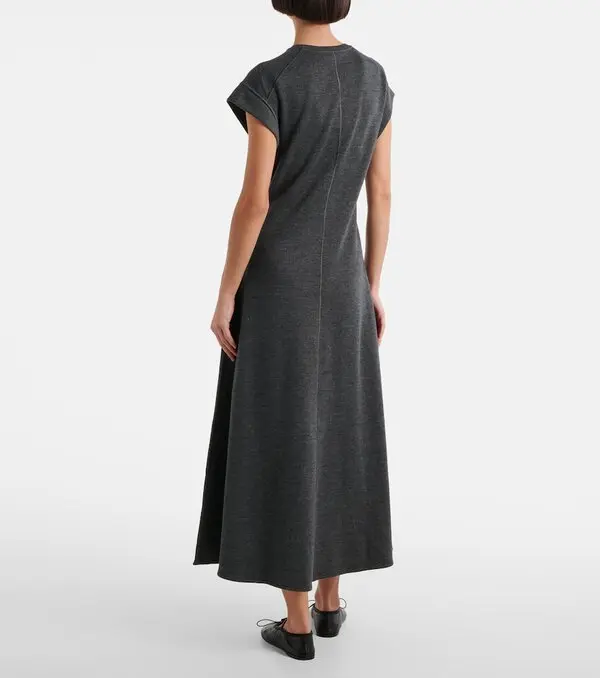 Proenza Schouler White Label Melanie Cotton-blend Midi Dress - Grey