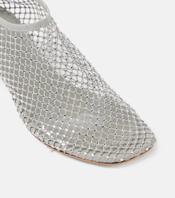 Christopher Esber Minette Crystal-embellished Fishnet Pumps - Silver