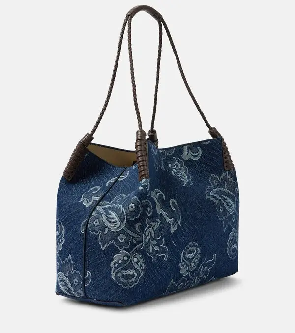 Etro Large Denim Jacquard Tote