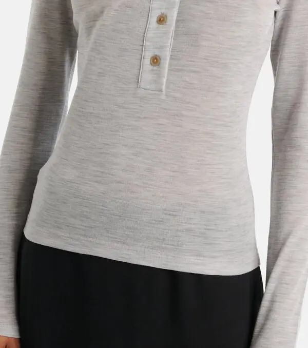 Vince Henley Wool Top - Grey