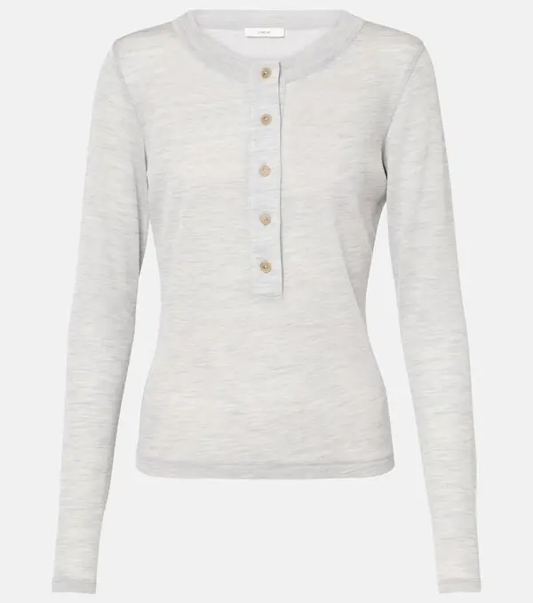 Vince Henley Wool Top - Grey