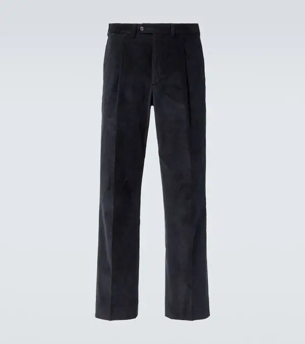 SAMAN AMEL Straight-leg Corduroy Pants - Black