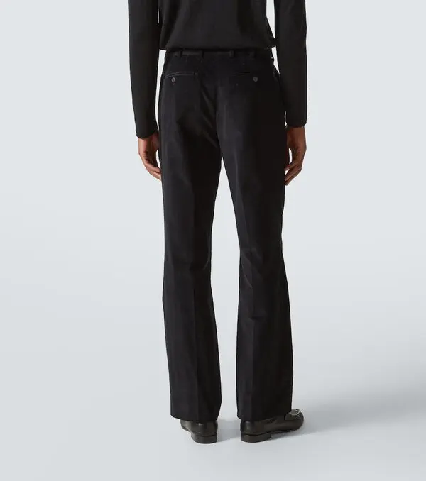 SAMAN AMEL Straight-leg Corduroy Pants - Black