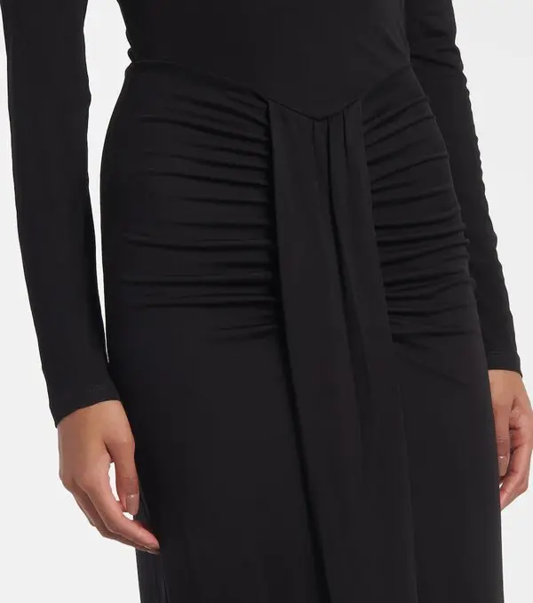Staud Ruched Jersey Midi Dress