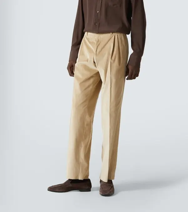 Canali Cotton Corduroy Straight Trousers