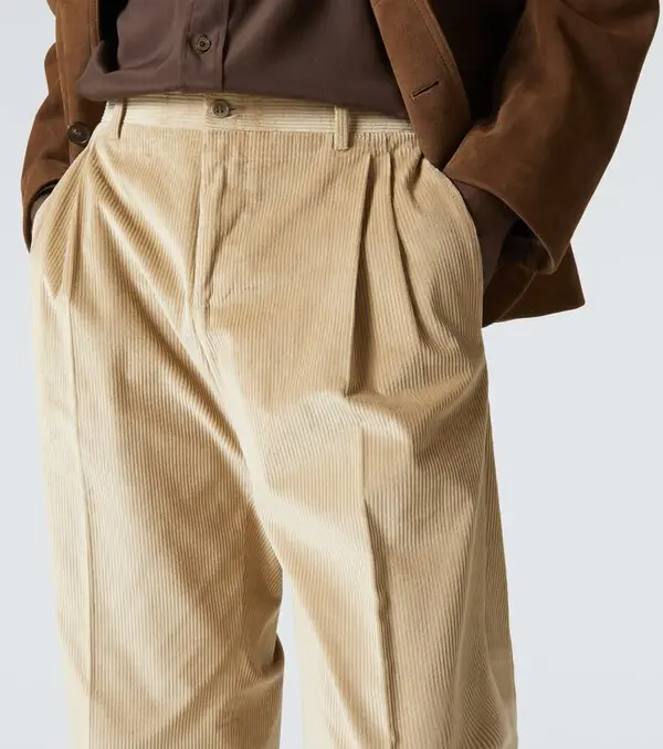 Canali Cotton Corduroy Straight Trousers