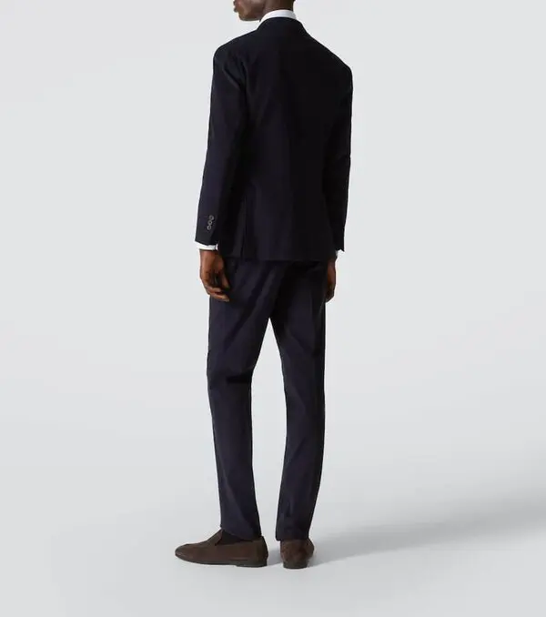 Thom Sweeney Double-breasted Brushed Cotton Suit