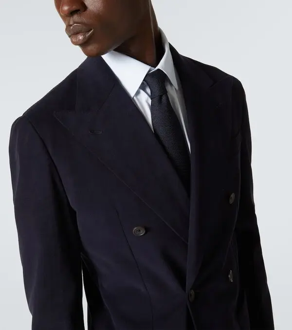 Thom Sweeney Double-breasted Brushed Cotton Suit