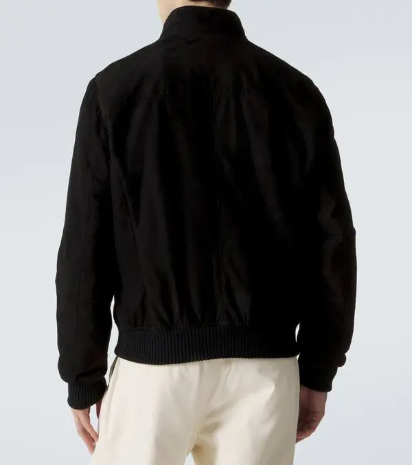 Thom Sweeney Suede Bomber Jacket