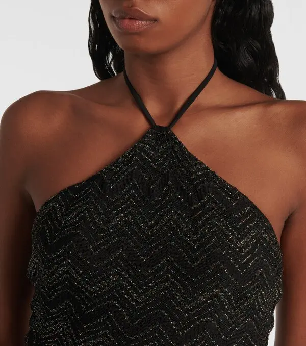 Missoni Lamé Halterneck One Piece - Black