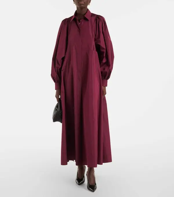 Max Mara Pucci Pleated Taffeta Maxi Dress