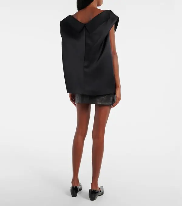 Khaite Selly Off-shoulder Silk Gazar Top
