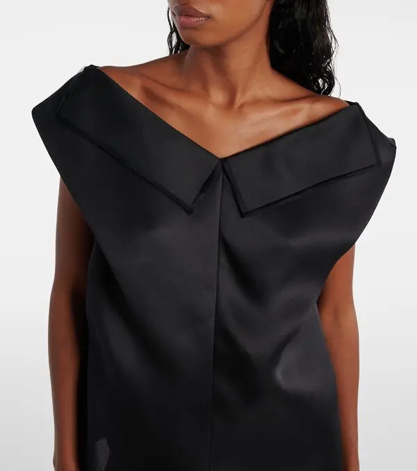Khaite Selly Off-shoulder Silk Gazar Top