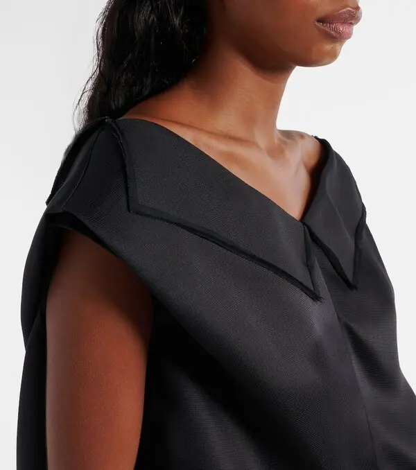 Khaite Selly Off-shoulder Silk Gazar Top