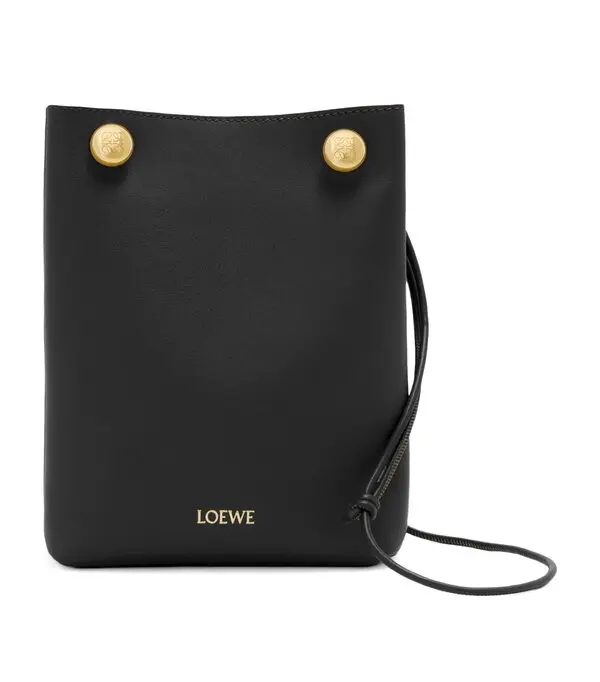 Loewe Leather Pebble Pouch - Black