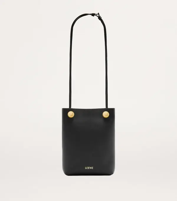 Loewe Leather Pebble Pouch - Black