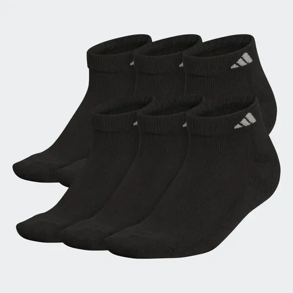 Adidas Athletic Cushioned Low-cut Socks 6 Pairs - Black
