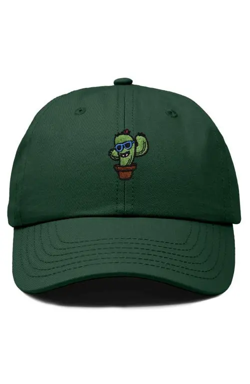 DALIX Cactus Embroidered Cap - Dark Green