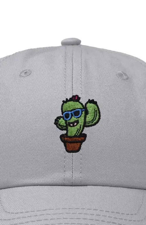 DALIX Cactus Embroidered Cap - Gray