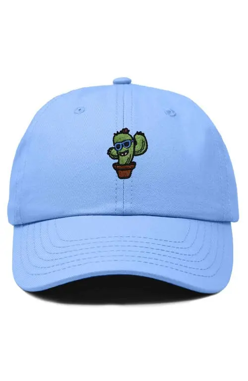 DALIX Cactus Embroidered Cap - Light Blue