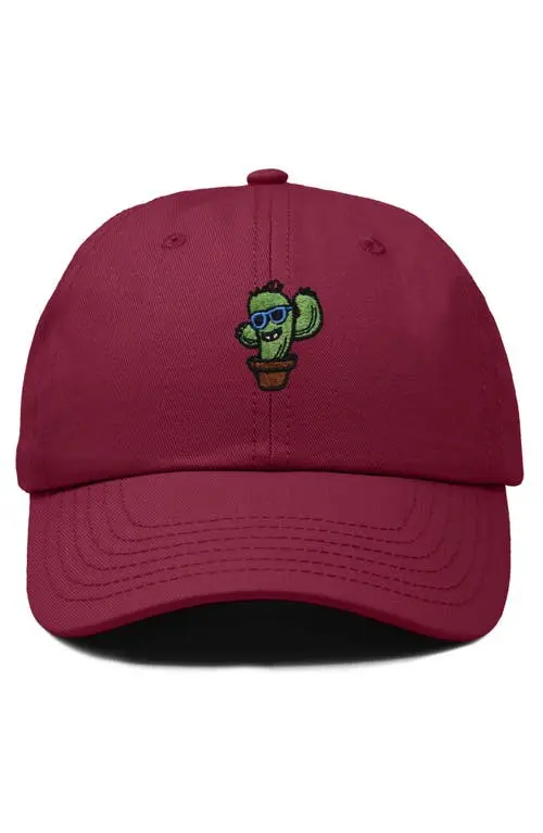 DALIX Cactus Embroidered Cap - Maroon